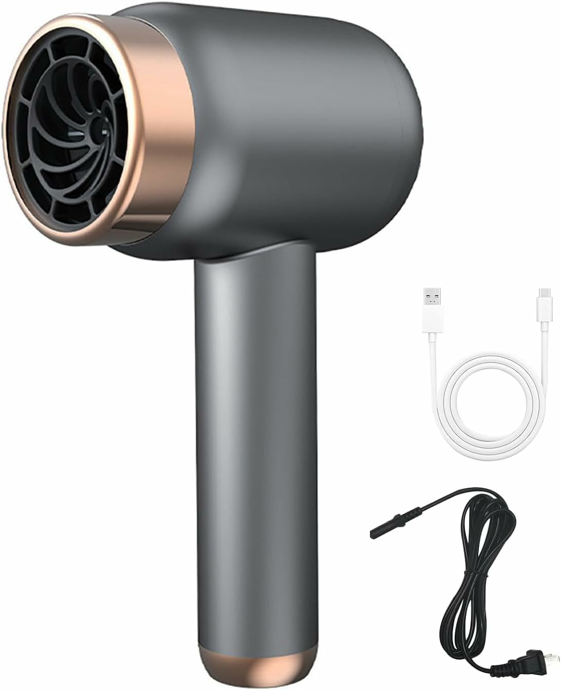 Беспроводной фен для женщин с аккумулятором, перезаряжаемая феномная сушилка, аккумуляторный фен с USB -зарядкой холодного горячего ветра Беспроводные волосы с батареей для путешествий
