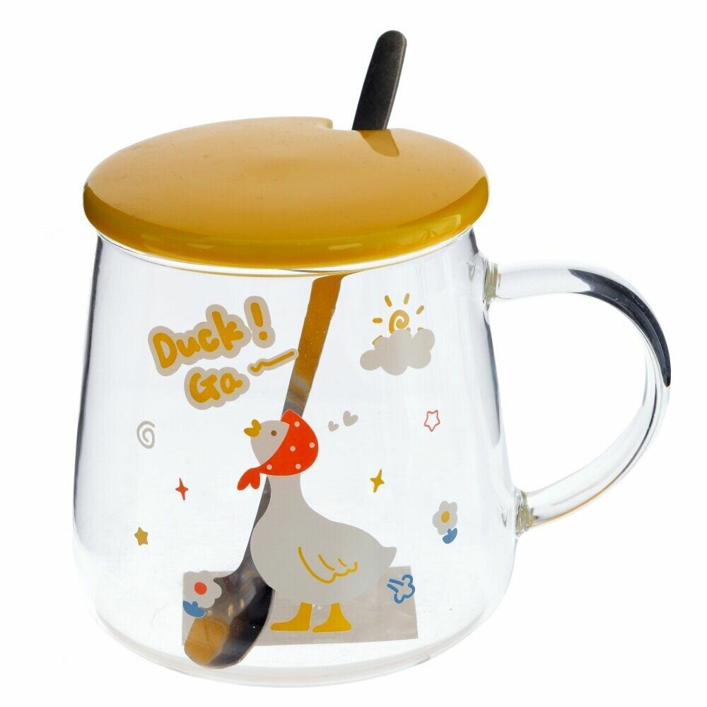 Кружка с крышкой и ложкой "Утка"