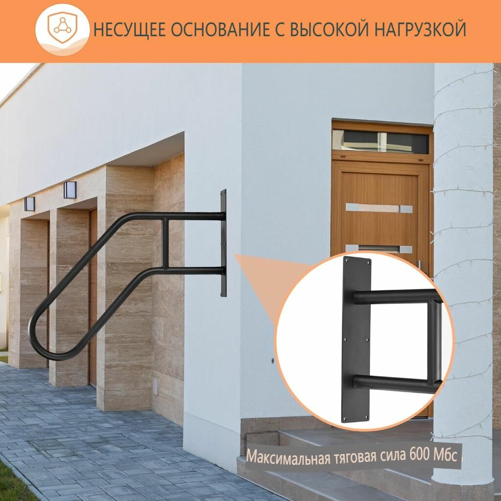 Настенные поручни для наружных лестниц, U-образные лестничные поручни от 1 до 2/3 ступеней