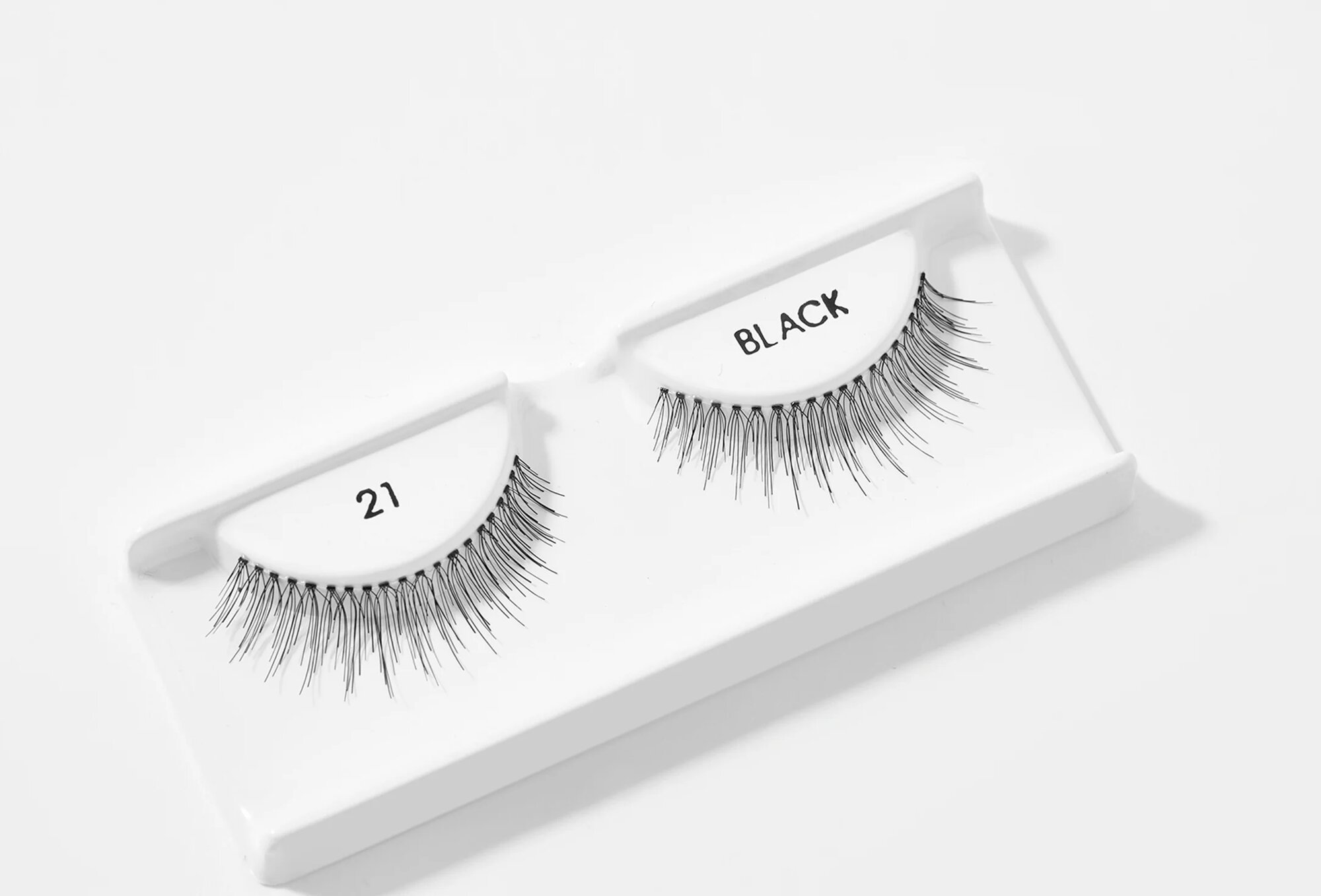 Ресницы накладные Andrea №21, натуральный волос, черные, 2 шт.
