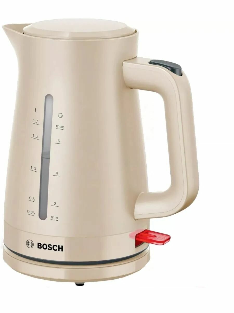 Электрический чайник Bosch TWK3M127, 2400 Вт, 1.7 л, бежевый