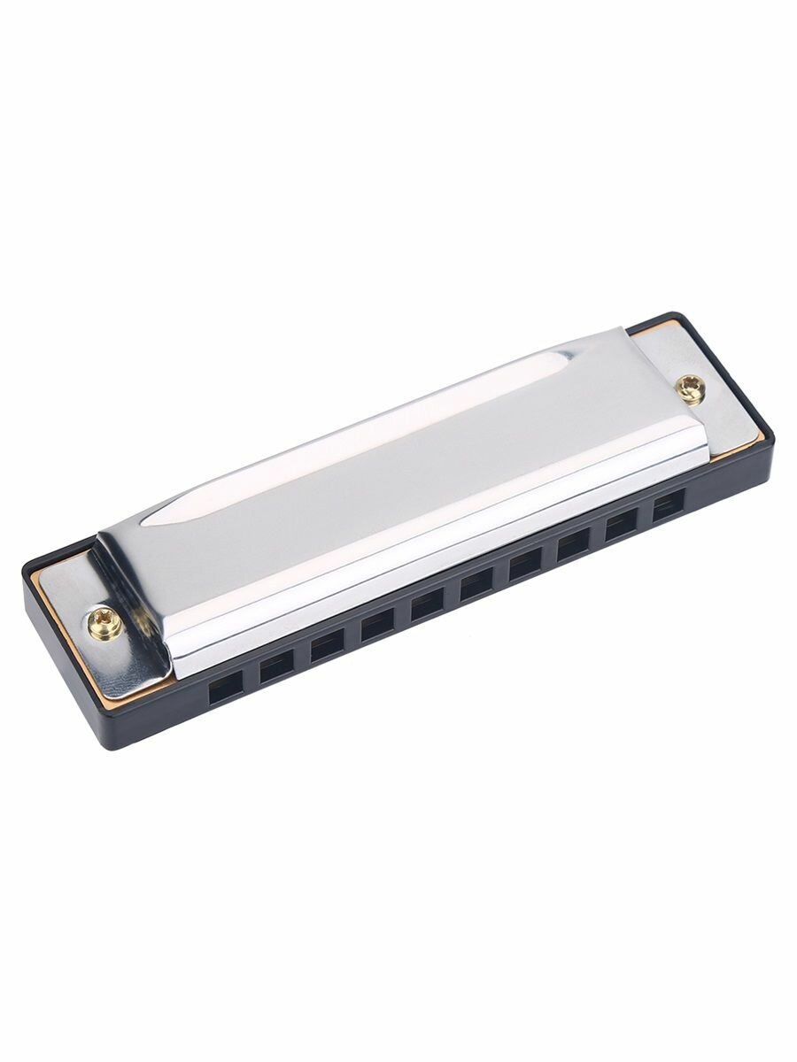 Синяя металлическая гармоника с 10 отверстиями, детская игрушка, рок-джазовый народный музыкальный инструмент, гармоники с серебристой отделкой для детей-новичков, легко играть