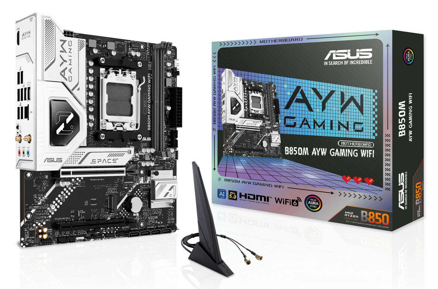 Материнская плата ASUS B850M AYW GAMING WIFI, mATX, DDR5, AM5