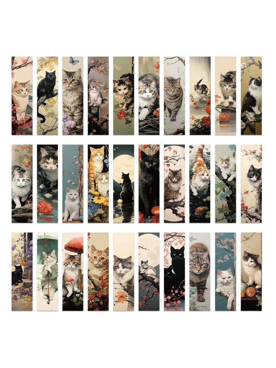 Закладки для книги и учебников 30 шт. Канцелярия для девочек милая, красивая для школы и офиса. Аксессуары для книг.