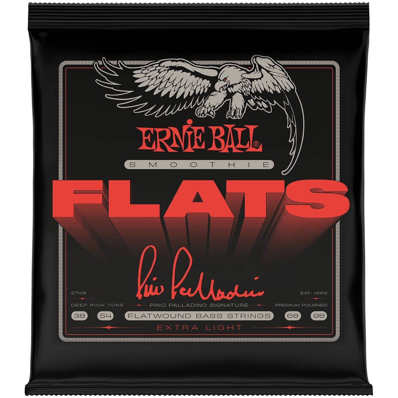 Струны для бас-гитары ERNIE BALL 2748 Pino Palladino Smoothie Flats Extra Light 38-98