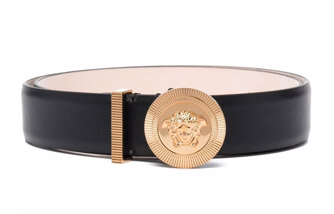 VERSACE Logo Plaque Buckle Belt 70