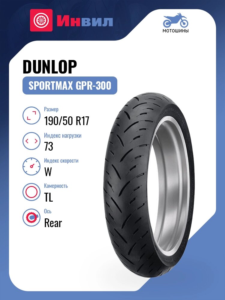 Мотошина Dunlop Sportmax GPR-300 190/50 R17 73W TL Rear