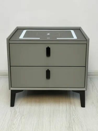 Прикроватная тумбочка, с USB-зарядкой и колонками, 2 ящика, для спальни