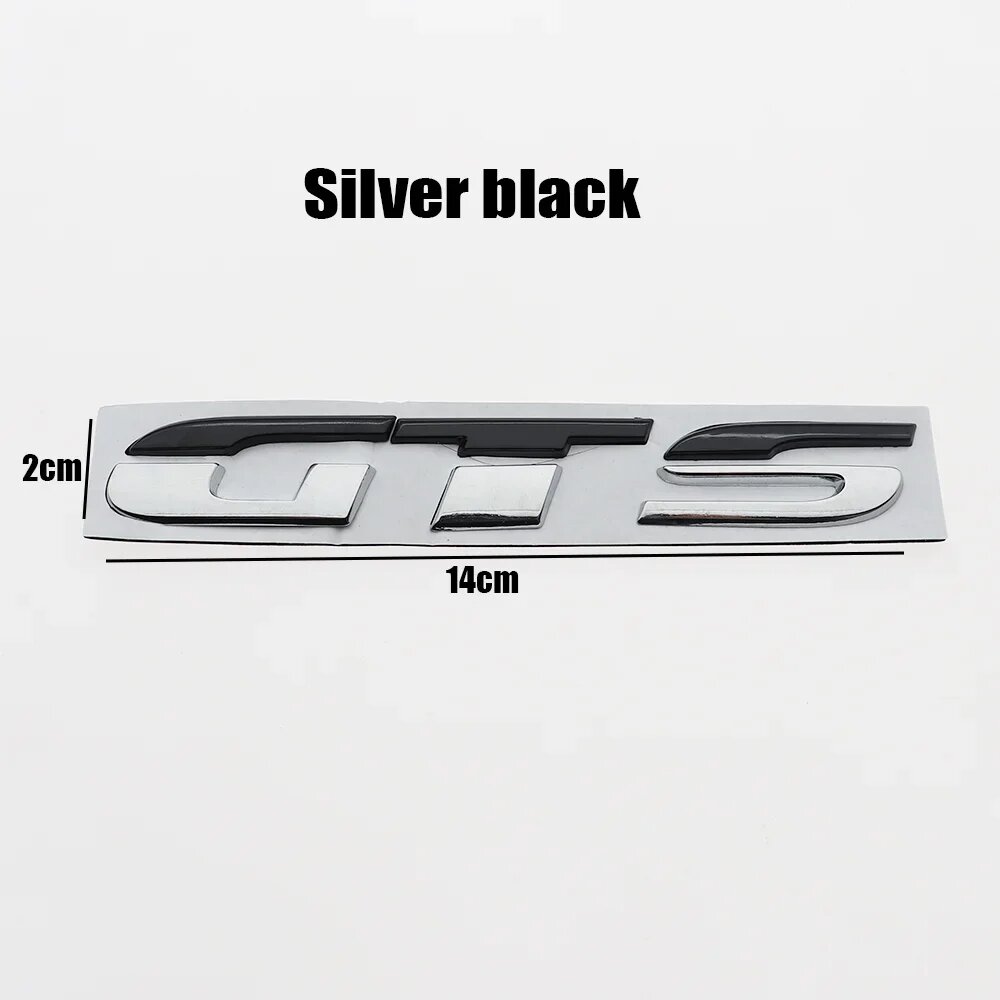 1 шт. 3D металлический логотип автомобиля GTS, значок, украшение для хвоста, наклейка, эмблема заднего багажника, Стайлинг, авто наклейка DZ silver black