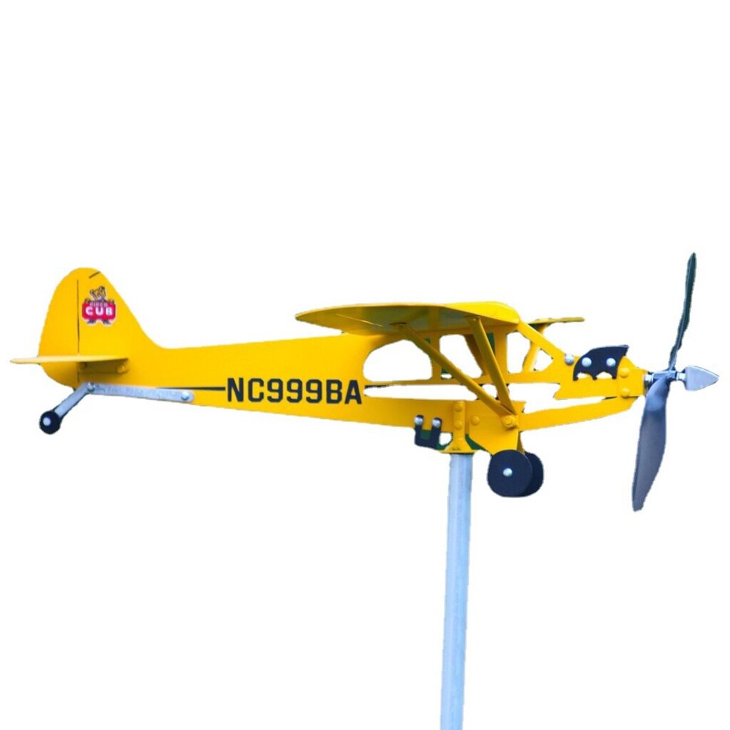 Самолет флюгера декоративная вертушка металлическая ветряная мельница для садовых навесов уличные украшения загона на крыше