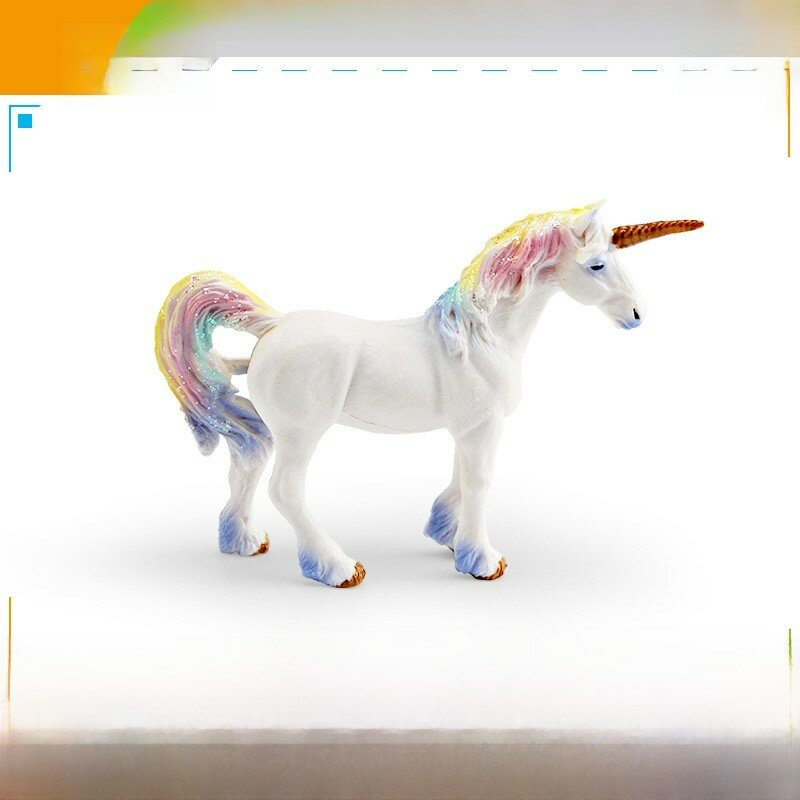 Mythical unicorn display pvc static model kids room ornament for fantasy animal fans blue