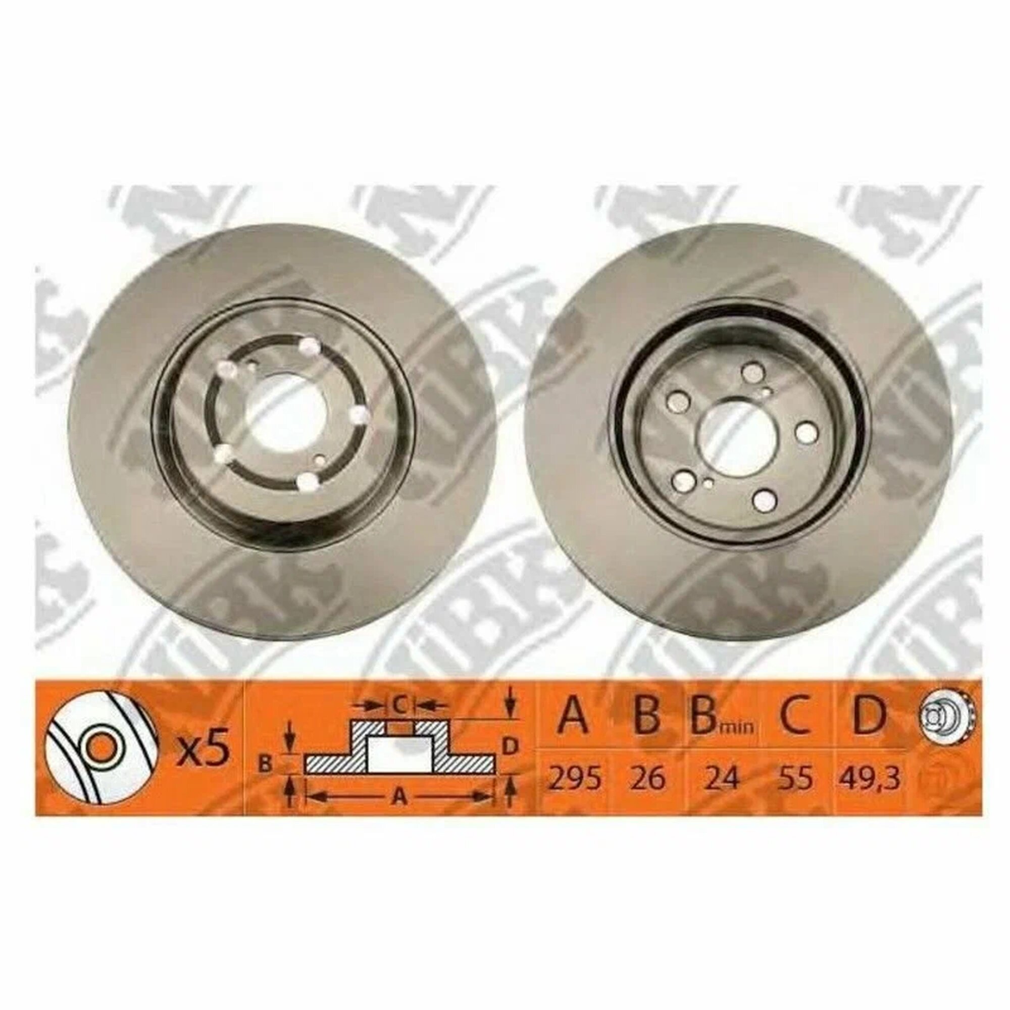 Диск тормозной NIBK Original RN1210, для Toyota Avensis, передний, вентилируемый, серый чугун