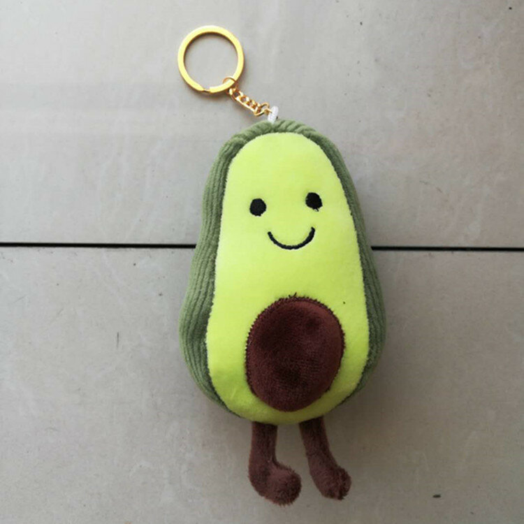 Cute avocado plush keychain doll for gifts with cozy feather cotton stuffing