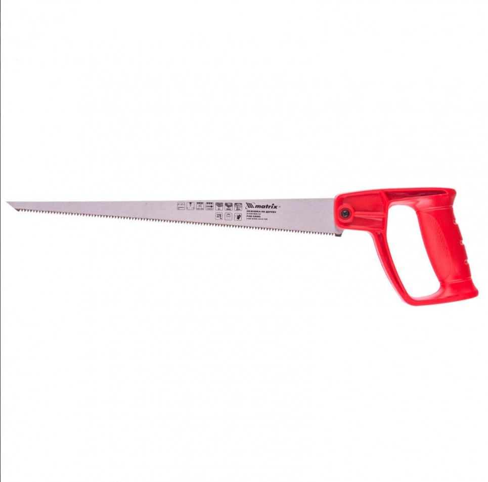 Ножовка по дереву для мелких пильных работ, 320 мм, цельнолитая однокомпонентная рукоятка matrix