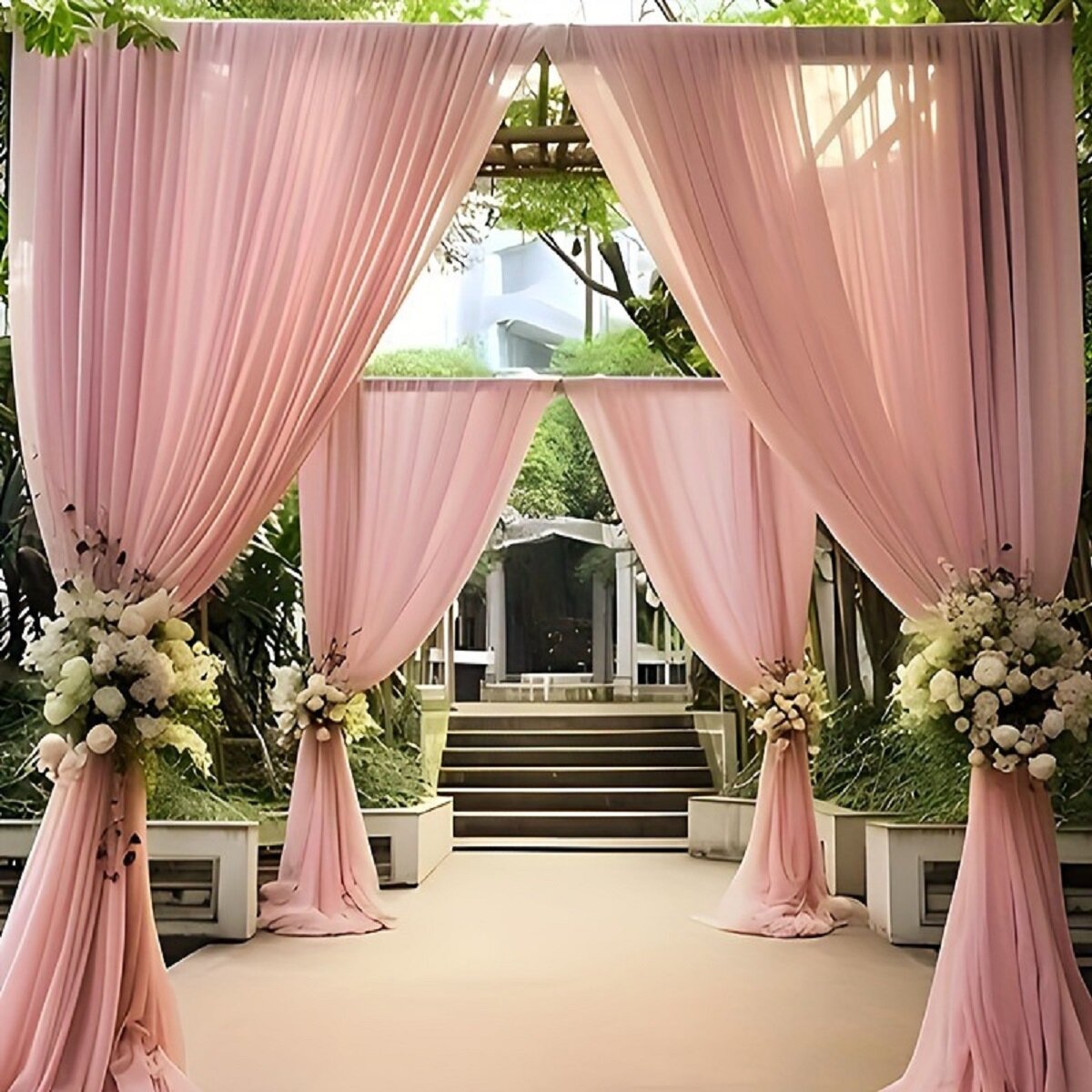Gauze свадьба сетки открытый свадьба партия украшение фон свадьба арка стул занавес сетки