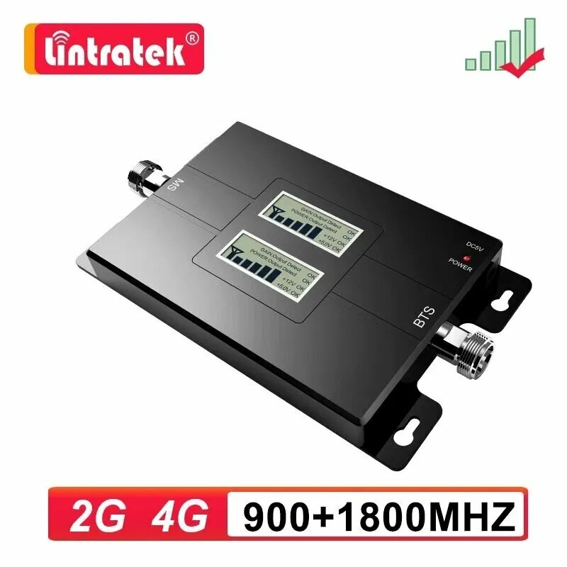Lintratek Усилитель сотовой связи 2G 4G 900 МГц GSM ретранслятор 1800 LTE 4G Усилитель сигнала мобильного телефона