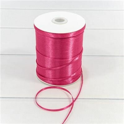 Лента декоративная КНР атласная, 3 мм х 823 м, малиновая