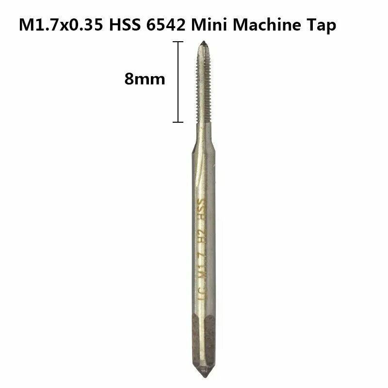 Мини-метчик M1.7x0.35 HSS 6542, 8 мм