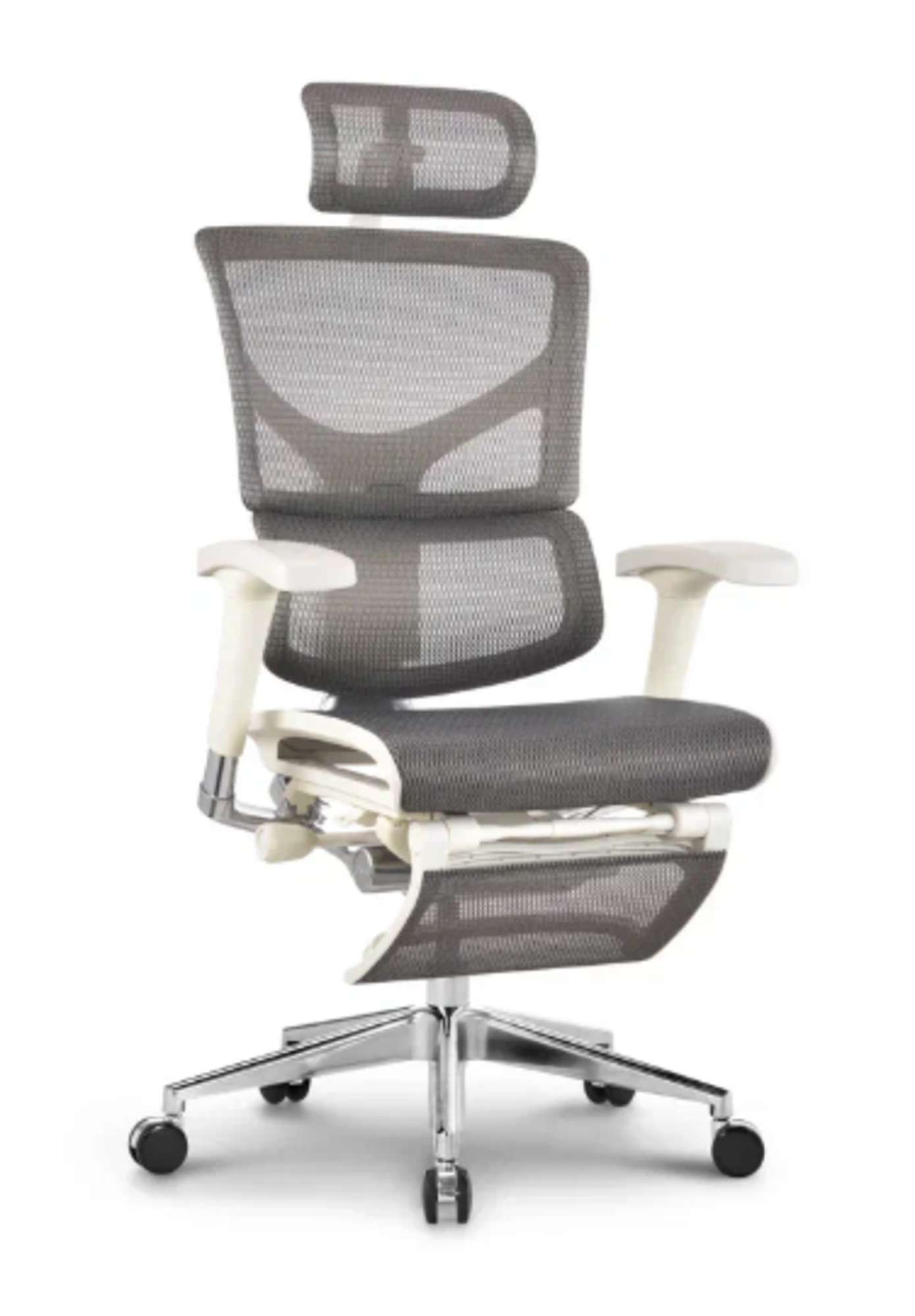 Эргономичное кресло Falto Expert Sail с подножкой, цвет: бело-серый