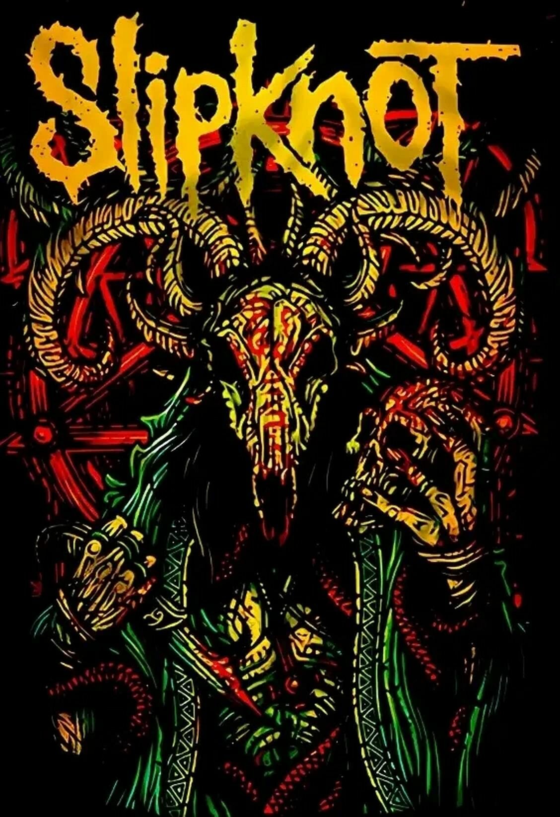 Плакат, постер Slipknot метал-группа на бумаге, размер 21х30см