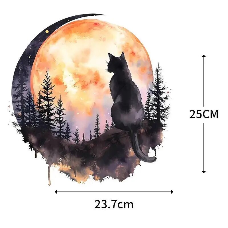Наклейка "Кошка под луной" 25x23.7 см, Цвет: yzhth00259-9