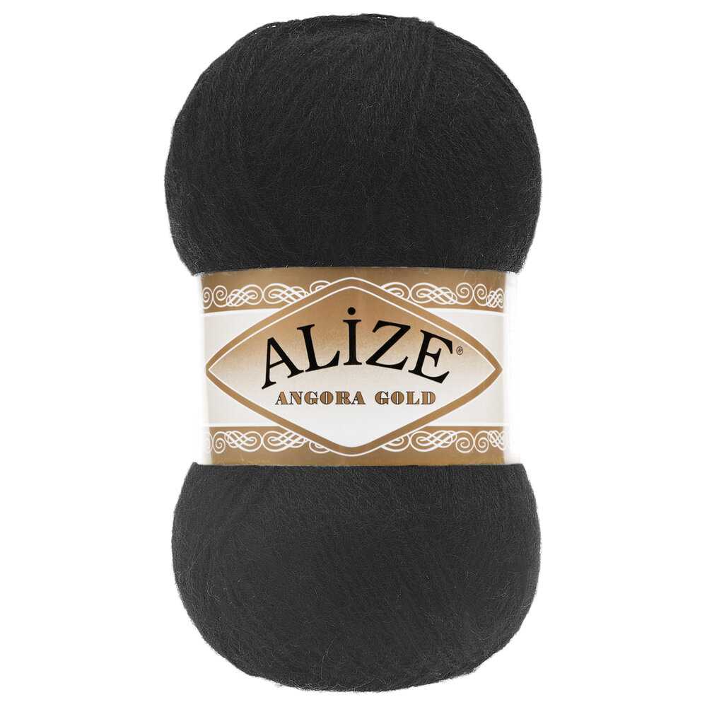 Пряжа для вязания Alize Angora gold 60 черный 100 гр/550 м 20% шерсть, 80% акрил