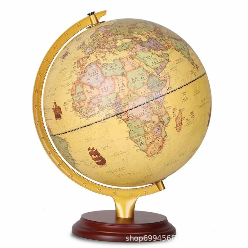 Глобус Земли Антик, на подставке из натурального дерева, диаметр 32 см.