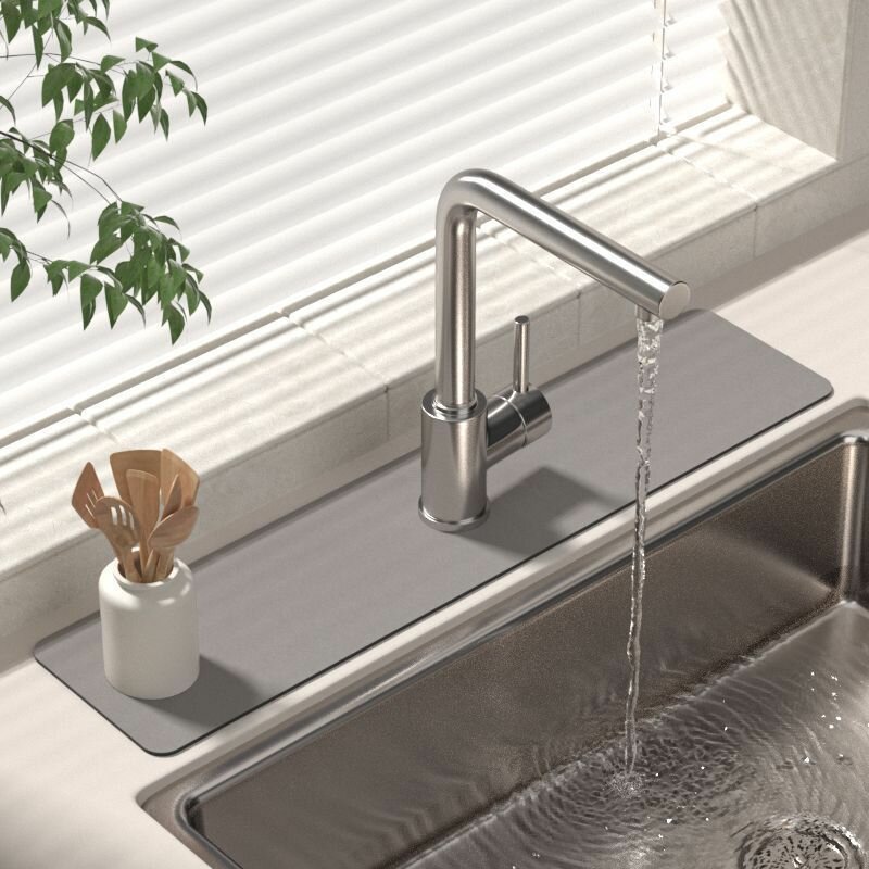 Впитывающий коврик для крана из диатомитовой земли, коврик для слива воды в кухонной раковине, защитный коврик для ванной на столешнице