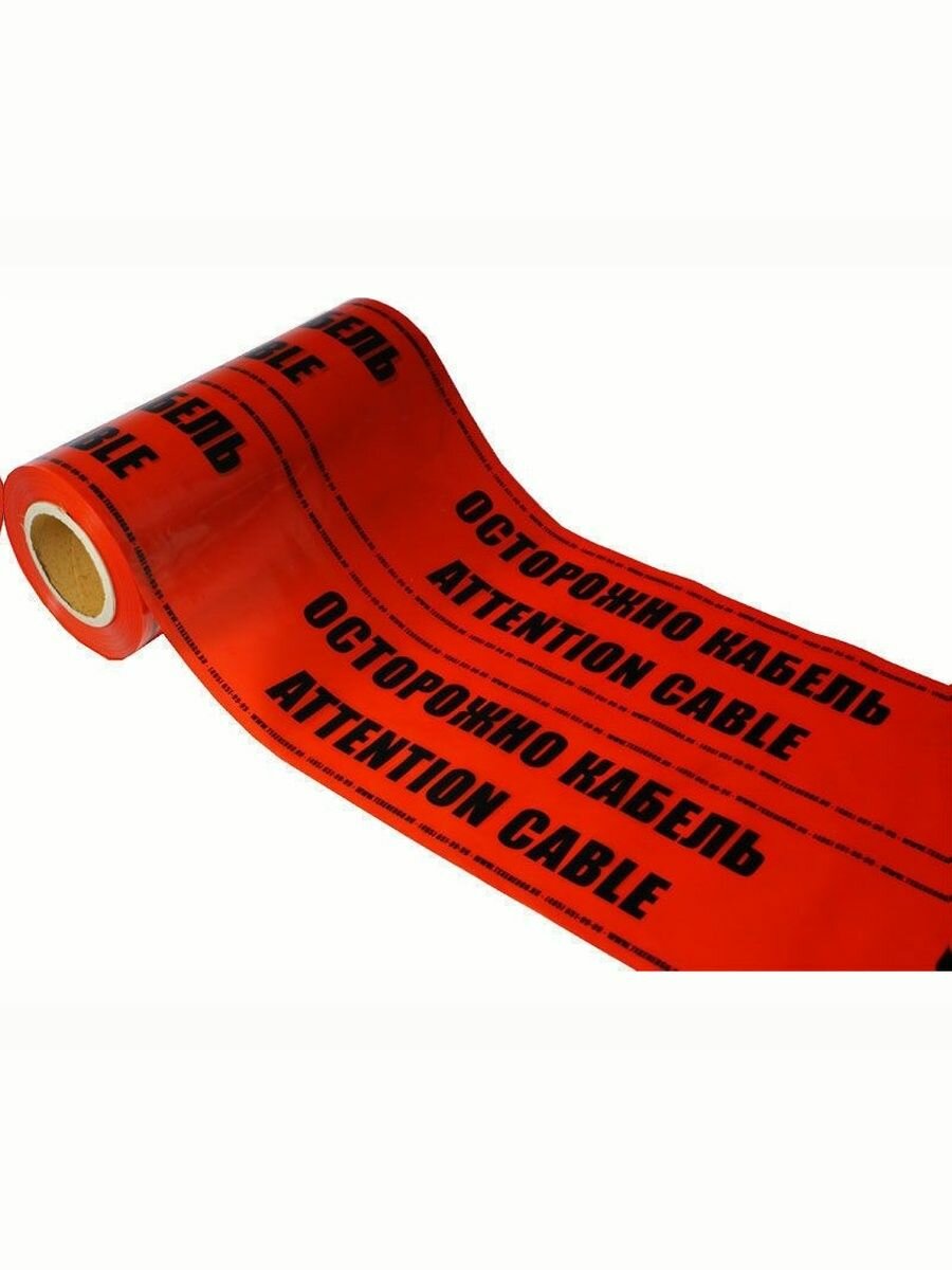 Лента сигнальная EKF "Осторожно Кабель", 250мм x 100м, красная