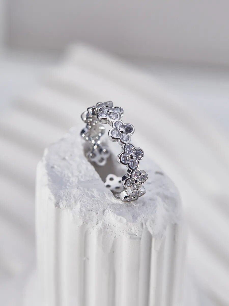 Кольцо, фианит, циркон, кристалл