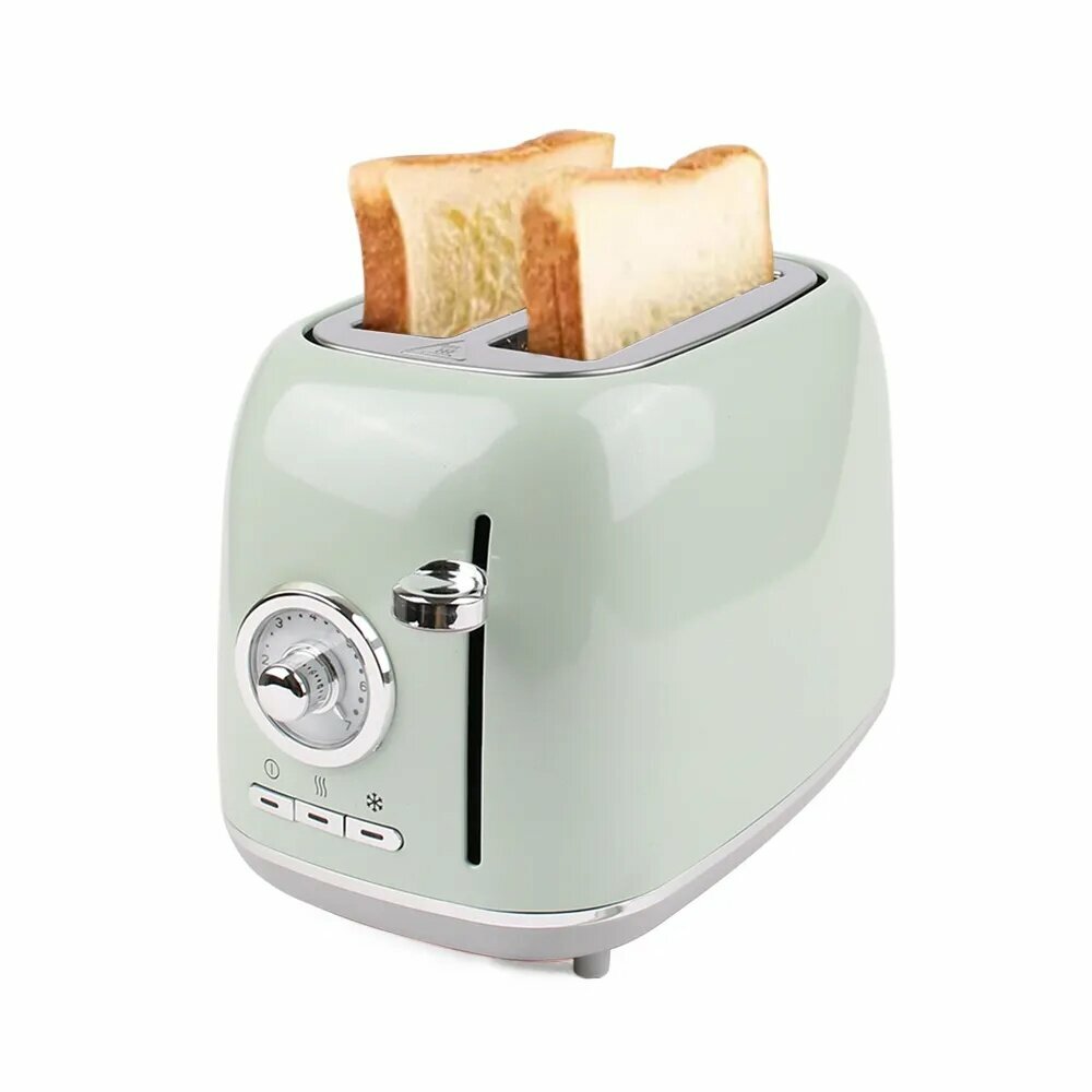 Xiaomi YouPin DMWD Тостер тостов - 2, сэндвичница гриль, машина для приготовления завтрака с автоматическим подогревом,750 Вт, Ретро внешний вид 750 Вт тостов - 2, салатовый