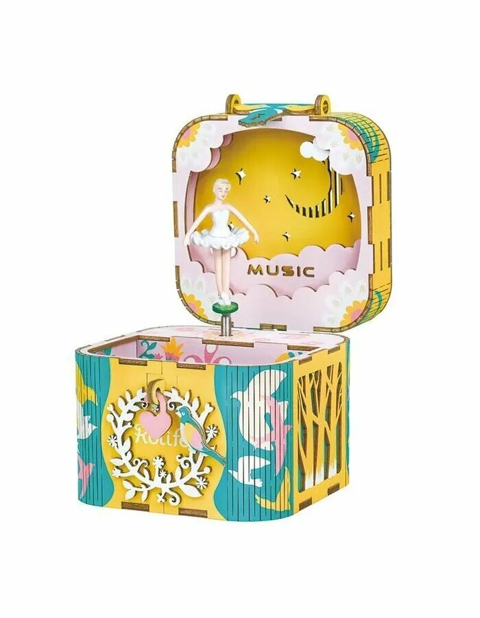 3D Пазл Музыкальная Шкатулка Ruolai "Лебединое Озеро" (Модель по умолчанию)