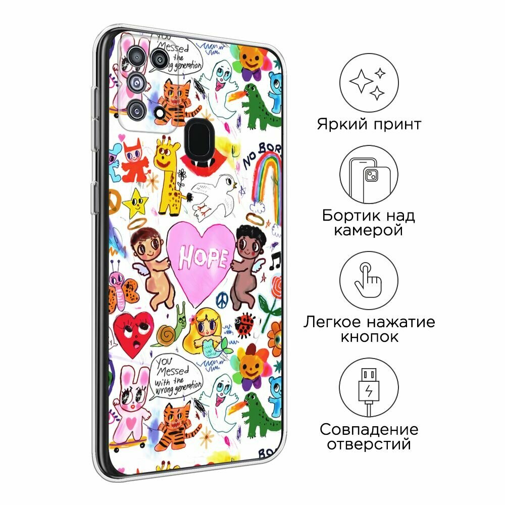 Чехол на Samsung Galaxy M31 / Самсунг Галакси М31 с принтом "Милые рисунки" — фото 1