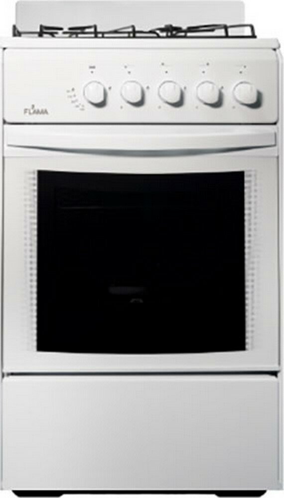 Газовая плита Flama RG 24011 W 50 см, 50 л, 4 конфорки, белый