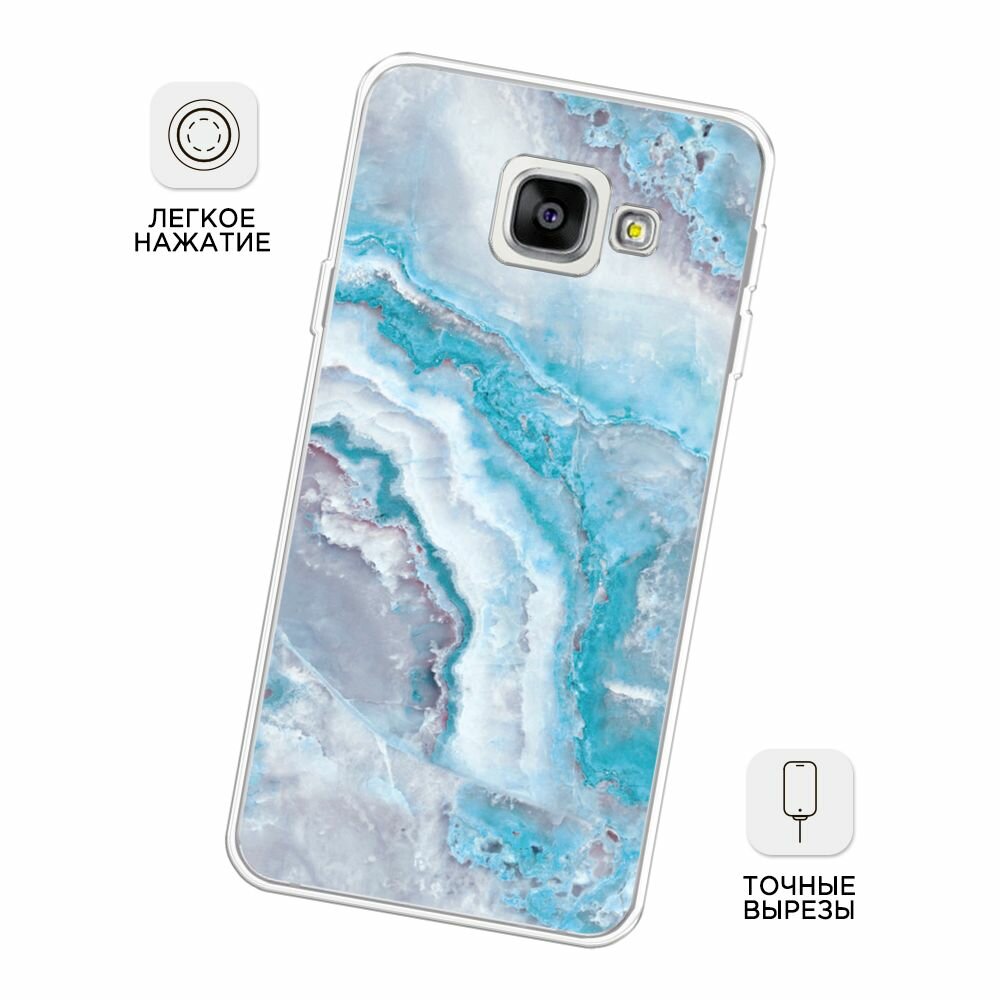 Чехол на Samsung Galaxy A3 2016 / Самсунг Галакси А3 2016 с принтом "Нежно-голубой мрамор" — фото 1