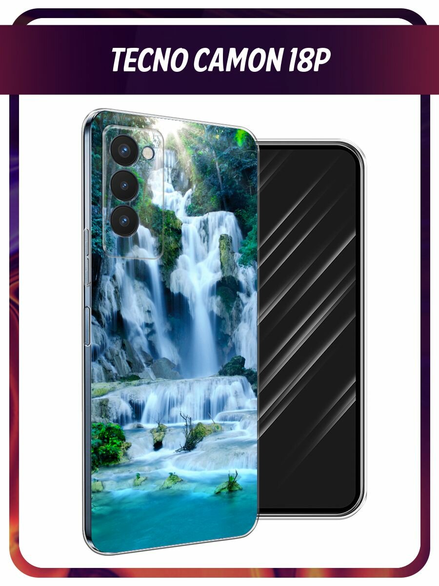 Чехол на Tecno Camon 18P / Техно Камон 18Р с принтом "Водопад 8"