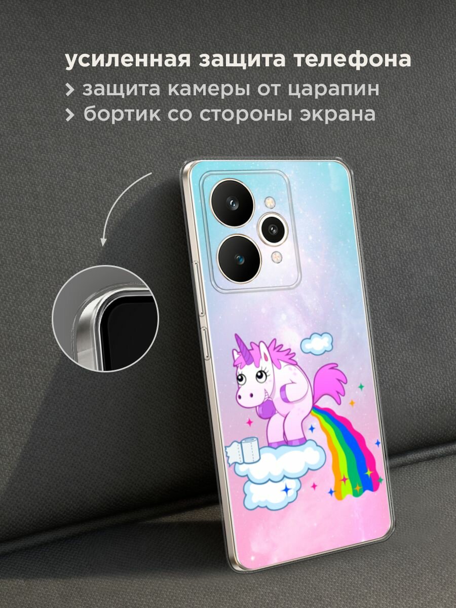Силиконовый чехол на Realme 15 / Реалми 15 с принтом "Единорог какает" — фото 1