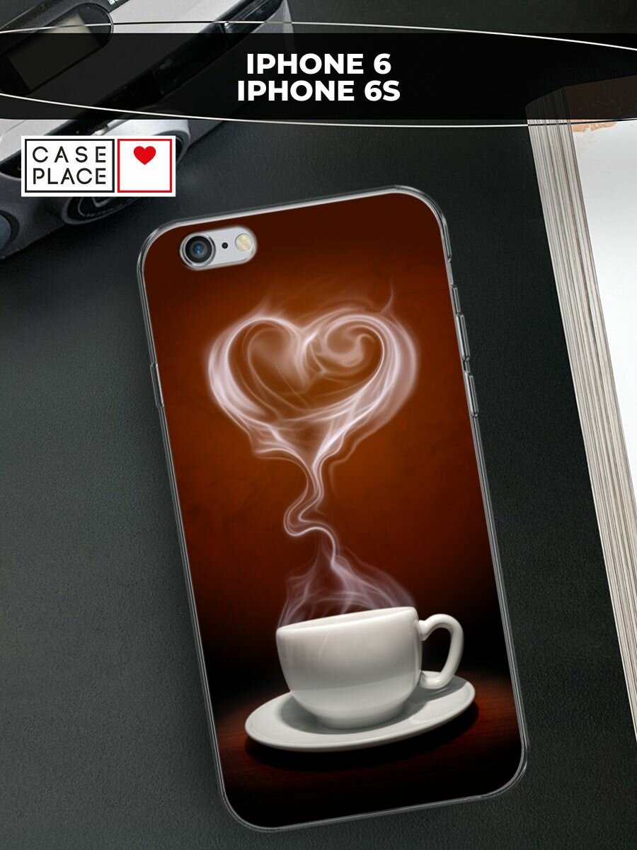 Чехол на Apple iPhone 6 / Айфон 6 с принтом "Кофейная любовь"