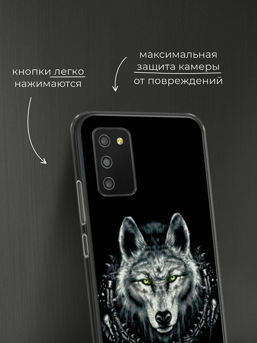 Чехол на Samsung Galaxy A02s / Самсунг Галакси A02s с принтом "Волк оберег" — фото 1