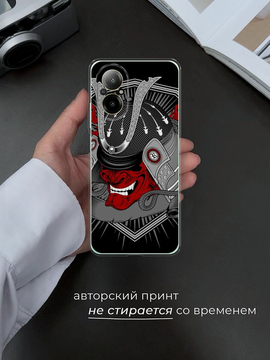 Чехол на Realme C67 4G / Реалми C67 4G с принтом "Красная маска самурая" — фото 1