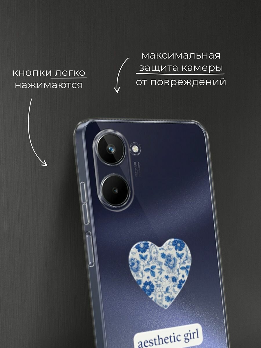 Чехол на Realme 10 4G / Реалми 10 4G с принтом "Aesthetic girl" — фото 1
