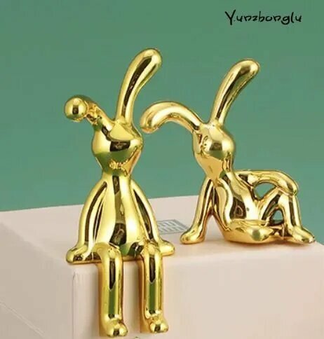 Yunzhonglu Статуэтка в дом, декор для интерьера, фигурка зайчик,2 шт.