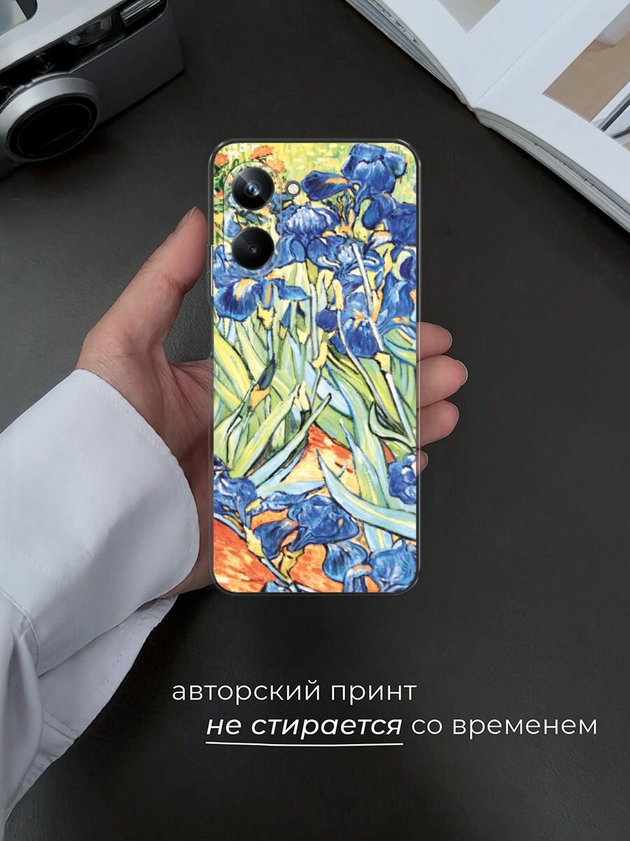 Чехол на Realme 10 Pro / Реалми 10 Про с принтом "Ирисы Ван Гог" — фото 1