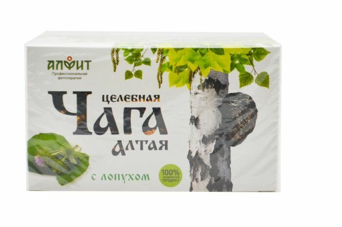Фиточай Алфит чага алтая с лопухом, 20 пакетиков