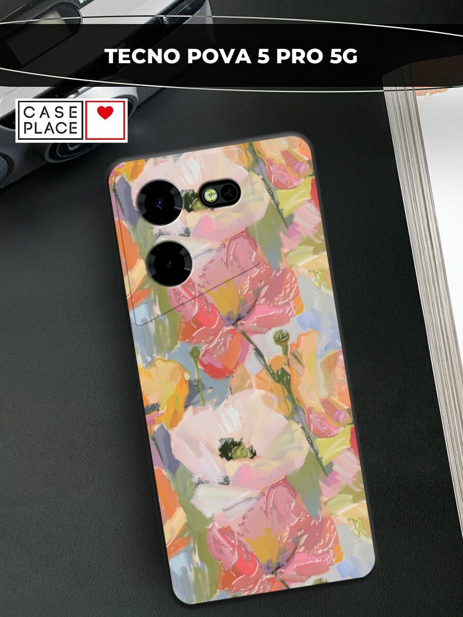 Чехол на Tecno Pova 5 Pro 5G / Текно Пова 5 Про 5G с принтом "Черный сетчатый бант 3"