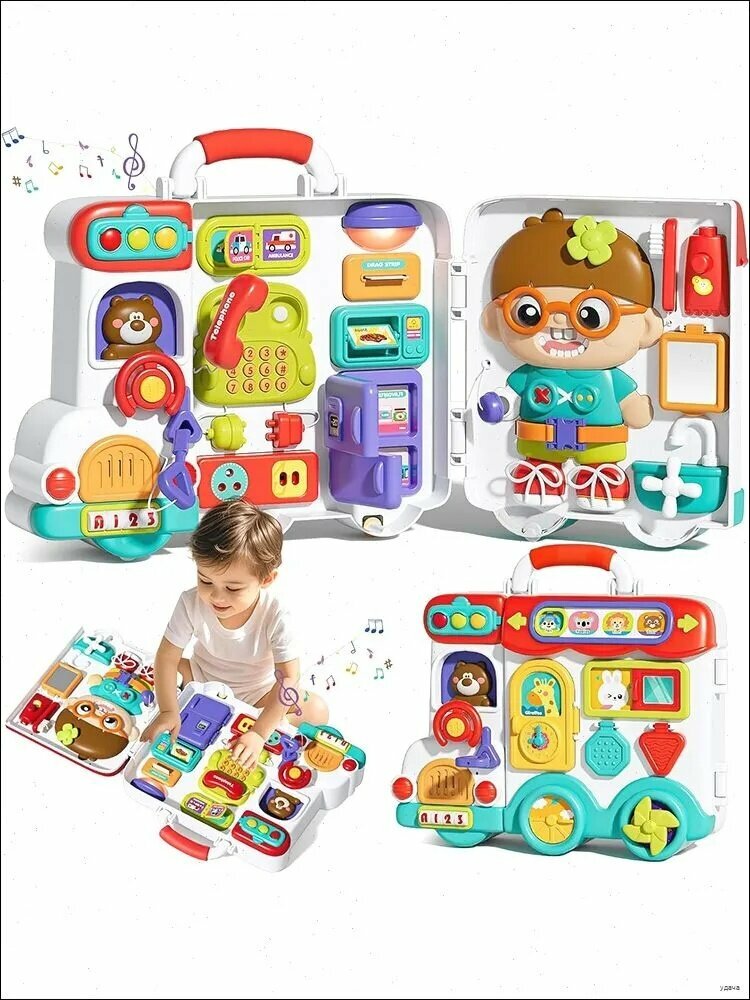 Детские игрушки Монтессори Пособия для раннего обучения-пластиковый чемоданчик