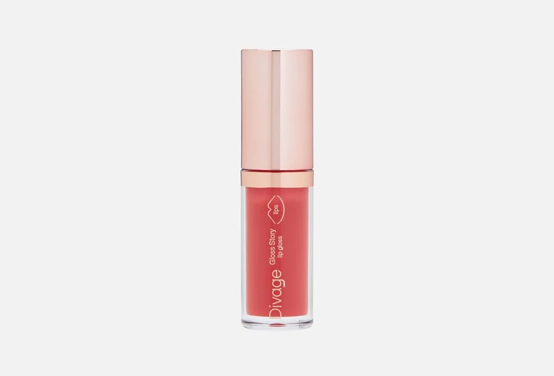 Блеск для губ Divage Gloss story, оттенок 02, Guava, финиш сияющий, 4 мл