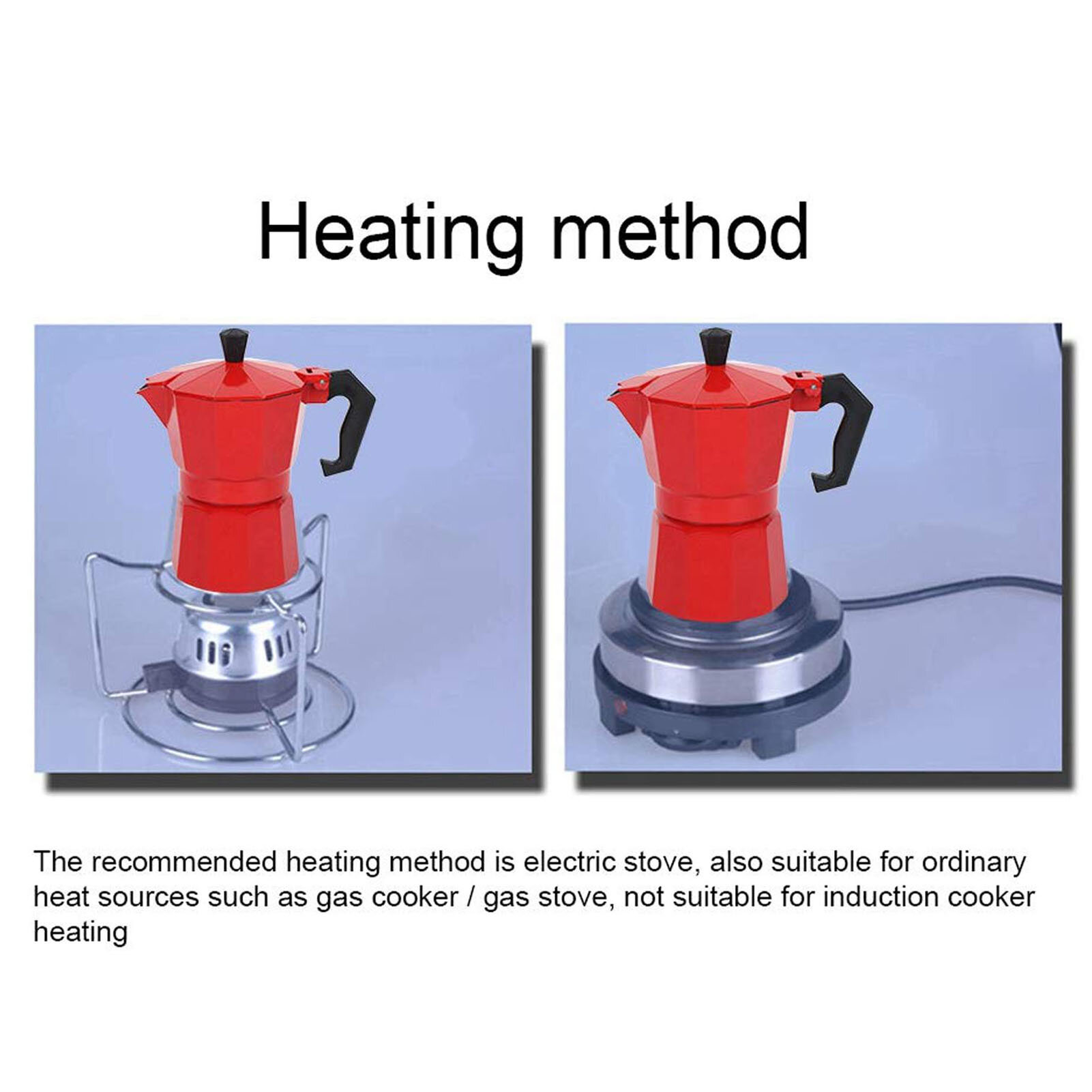 Алюминиевый кофейник, 150 мл, 3 чашки, перколятор, итальянский кофейник, бытовой кофеварка мока, чайник, красный