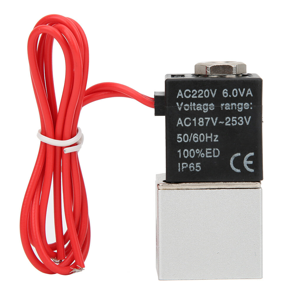 Direct Acting Solenoid Valve Water Air Oil Aluminum Alloy Body 220VAC(G1/4in )