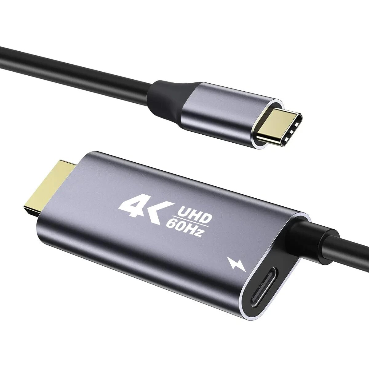 Kebidu кабель USB Type-C to HDMI 4K 60Гц с быстрой зарядкой 100Вт 4K60Hz